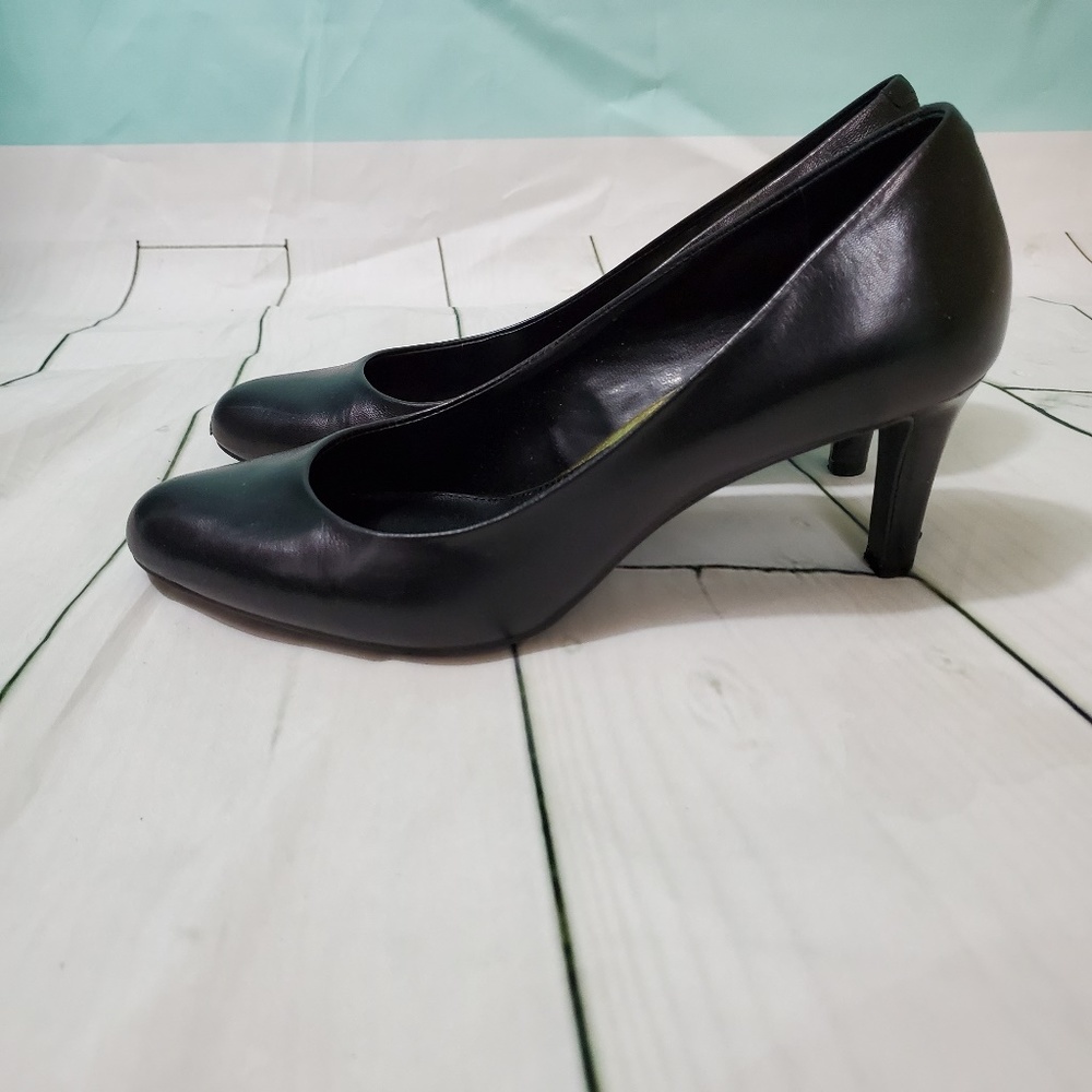 Lauren Ralph Lauren Harper Black Leather Pumps~7 - Gem